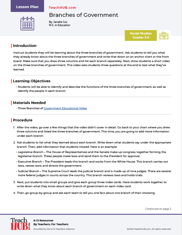 Branches of Government - TeachHUB