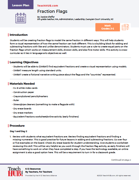 Fraction Flags - TeachHUB