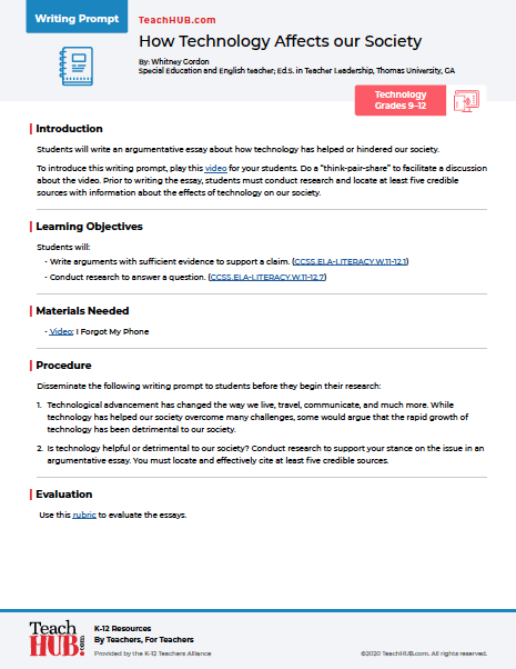 How Technology Affects Our Society - TeachHUB