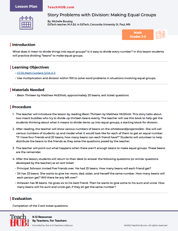 Story Problems With Division Making Equal Groups TeachHUB story-problems-with-division-making-equal-groups-teachhub