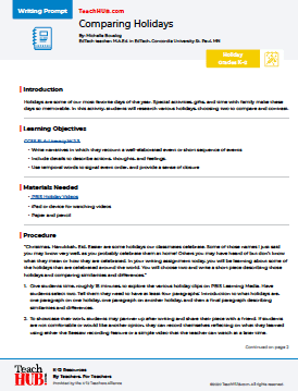Comparing Holidays - TeachHUB