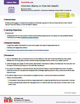 Give Me Liberty or Give Me Death! - TeachHUB