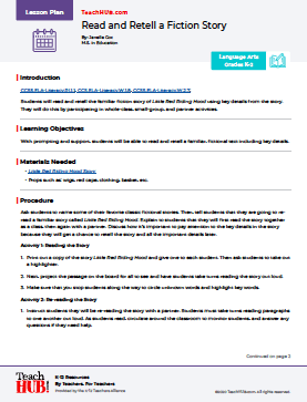 Read and Retell a Fiction Story - TeachHUB