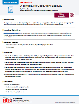 A Terrible, No Good, Very Bad Day - TeachHUB