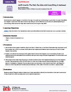Earth Events: The Fast, the Slow, and Everything in Between - TeachHUB