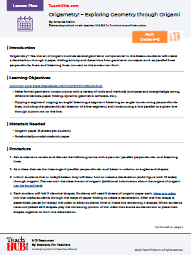 Origametry! – Exploring Geometry through Origami - TeachHUB