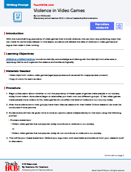Violence in Video Games - TeachHUB