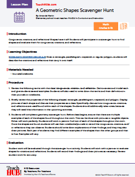 A Geometric Shapes Scavenger Hunt - TeachHUB