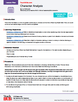 Character Analysis - TeachHUB